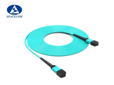 China OM4 Mtp Mpo Patch Cord 8-12 core fiber for High Density optical laser for sale