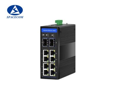 China 8 Port Gigabit Industrial PoE Switch with 2 SFP Slots 9-56V DC for sale