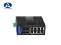 China Gigabit Industrial Switch 8 Ports 10/100/1000Base-T 4 Ports 100/1000Base-X SFP -40 to 75C for sale