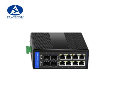 China Gigabit Industrial Switch 8 Ports 10/100/1000Base-T 4 Ports 100/1000Base-X SFP -40 to 75C for sale