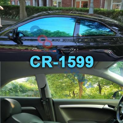 China CR-1599 Blue Chameleon Window Film | 15% VLT, 99% UV Block & 99% IRR High Privacy Car Tint for sale