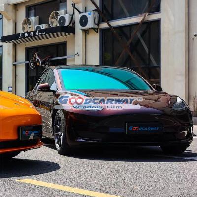 China CR-35 Teal-Green Chameleon Window Film | High Privacy Car Tint with UV & Heat Protection for sale