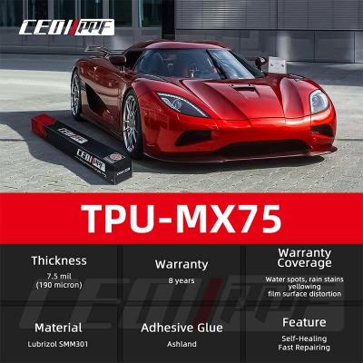 China TPU-MX 7.5/8.5mil Paint Protection Film Self-Healing High Gloss Clear PPF for sale