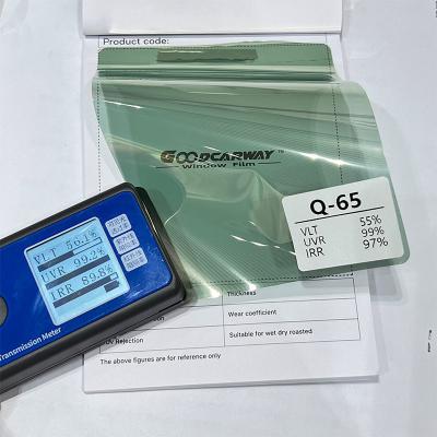 China Sputter Car Window Film 99% UVR 97% IRR Medium Clear Metallic Tint 55% VLT for sale