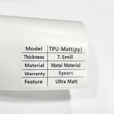 China TPU-Matt(py) PPF 7.5mil 5-Year Warranty Ultra Matte Paint Protection Film for sale