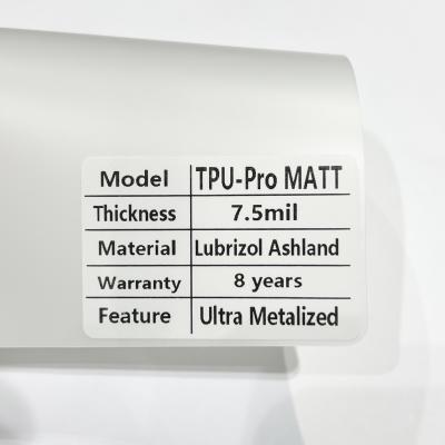 China TPU-Pro MATT PPF 7.5mil Lubrizol Ashland, 8-Year Warranty Ultra Metalized Matte Paint Protection Film for sale