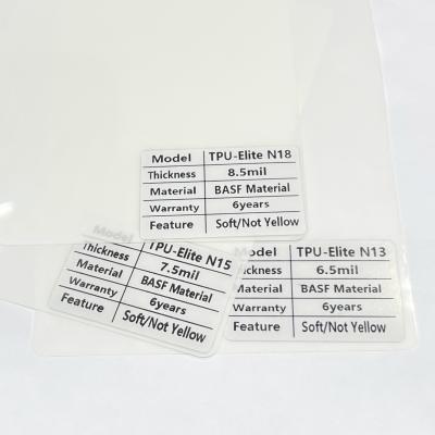 China TPU-Elite 6.5/7.5/8.5mil  Paint Protection Film High Gloss Hydrophilic Soft Easy Installation Anti-Yellowing Clear PPF for sale