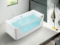 China White Whirlpool Acrylic Massage Bathtub M1822 Pure Sanitary Grade for sale