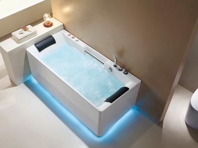 China LED Light Whirlpool Massage Bathtub M1823 White Pure Sanitary Grade for sale
