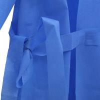 China Knit Cuffs SMS PP PE Fabric Surgical Gown Waterproof Blue Color for sale