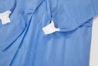 China SMS Blue Color Knit Cuffs Medical Surgical Gown In Stock for sale