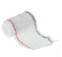 China White Color Red Line Cotton Spandex Elastic Crepe Bandage With Clips for sale