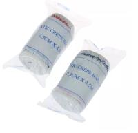 China White Color Red Line Cotton Spandex Elastic Crepe Bandage With Clips for sale