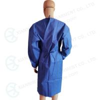 China Level 2 Sterile Nonwoven Reinforced Surgical Gown Blue for sale