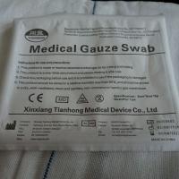 China 100% Bleached Cotton X Ray Detectable Swabs 16PLY Gauze Swabs 100mm X 100mm for sale