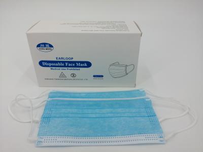 China BFE≥98% Nonwoven 3 Ply 50pcs/Box Earloop Protective Mask for sale