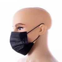 China Plain Women Custom Earloop 4 Ply 3 Layers Surgical Face Masks All Black for sale
