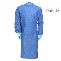 China Custom Breathable Antibacterial Isolation Gown SMS PP PE with Knitted Cuff for sale
