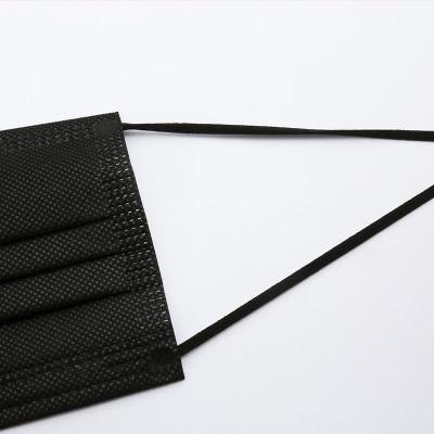 China Black Disposable Trilayer Surgical Chins Masks Protective With EU Standards for sale