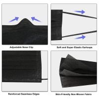 China 3ply Meltblown Cloth Facemask Outdoor Breathable Black Medical Mask for sale