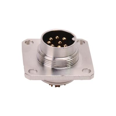 China M16 Square Circular Metal Waterproof Connector IP67 2-24 Pin Screw Locking Socket Plug for sale