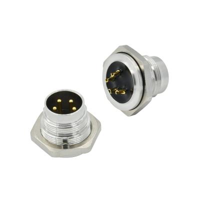China M16 Waterproof Panel Mount Connector 2-12 Pin Male Female IP68 Industrial for sale