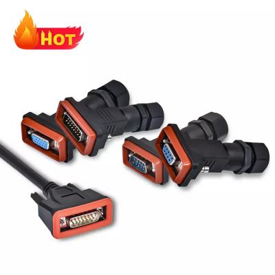 China IP67 IP68 D-SUB 9 15 Pin Waterproof Connector Panel Molded Female Male for sale