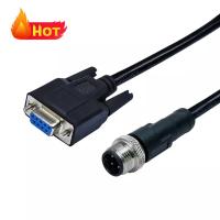 China M12 5pin to D-Sub Double End Soldering Cable 3-17 Pin Male Connector IP67 for sale