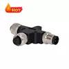China Rigoal M12 Waterproof T Connector IP67 IP68 3 Way 4 Pin Female Cable Splitter for sale