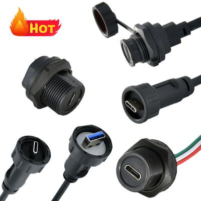 China IP67 Waterproof USB 3.0 Type-C Panel Mount Connector 1.5A Rated Current -40°C to 80°C Operating Range for sale