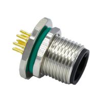 China 8 Pin A Coded M12 Waterproof Connector Front Lock Male PCB Wall Panel Mounting for sale