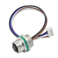 China Waterproof 4pin 5pin Female M12 Panel Mounting Socket With Wire Terminal Connector for sale