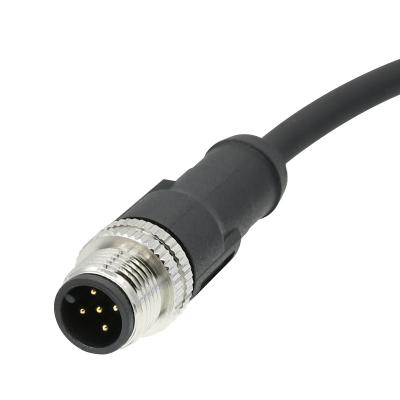 China A Coding 5 Pin Male Straight Waterproof Outdoor Connector Molded Cable M12 Sensor Connector for sale