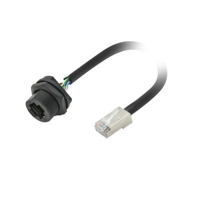 China IP68 Waterproof RJ45 Connector Male to Female Straight Molded Cable 8 Pin Ethernet for sale