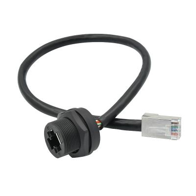 China IP67 Waterproof RJ45 Ethernet Connector 8P8C Cat6a Cat5e Male to Female Screw Lock for sale