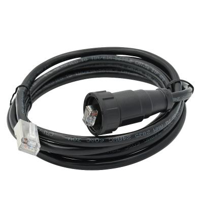 China Male to Male Waterproof RJ45 Ethernet Connector Quick Lock 8P8C Molded Cable CAT6a for sale