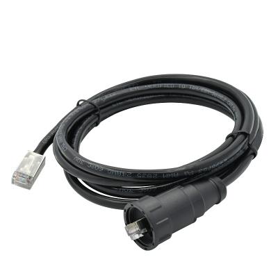 China Screw Lock RJ45 Watertight Ethernet Connector Outdoor Straight Molded Cable CAT6a 8P8C for sale