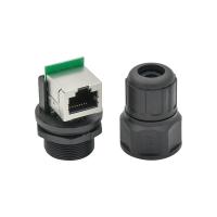 China IP67 Waterproof RJ45 Ethernet Connector Shielded Screw Lock Panel Mount 8P8C for sale