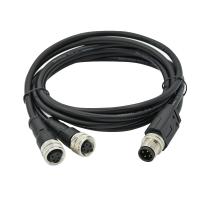 China M12 Y Splitter 4 Pin Male to Female Waterproof Overmolded Cable Connector IP67 for sale