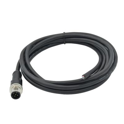 China Waterproof M12 3 Pin Connector Straight Plug Sensor Cable IP67 IEC Standard Custom Length for sale