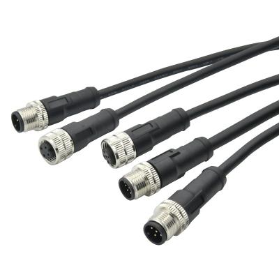 China M12 Waterproof Cable Connector A B D X Code 3 - 17 Pin Solder / Screw Locking for sale
