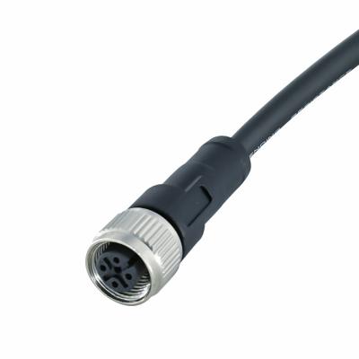 China M12 4 Pin Female A Code Waterproof Cable Connector IP67 Custom Length for sale