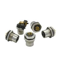 China M12 3 Pin Waterproof Panel Mount Connector IP67 4 Contacts 5 Cores Male Female for sale
