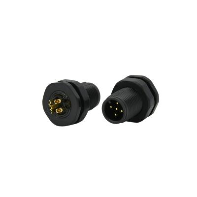 China 5 Pins Male Female M12 A Code Connector Waterproof Panel Mount M12 Connector for sale