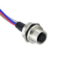 China M12 8 Position A Code Female Wall Panel Mount Waterproof Connector IP67 for sale