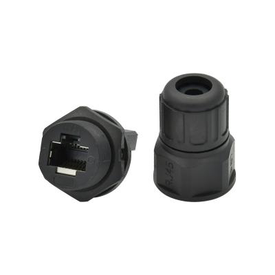 China 8P8C RJ45 Extender Female Connector with Dust Cover IP67 Waterproof Network Adapter for sale
