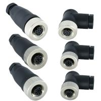 China A B D X Code Waterproof M12 Connector Elbow Male Female Plug Screw Locking for sale