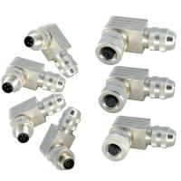 China M12 Waterproof Connector A Code Straight Elbow Sensor Assembly Metal Free Plug 4 Pin for sale