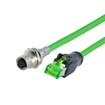 China M12 to RJ45 Waterproof Connector IP68 CMX Rated A B D X Coded 4 5 8 Pin Outdoor for sale