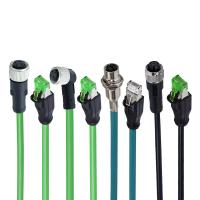 China M12 To Rj45 Waterproof Cable Connectors 4 / 8 Core Ethernet Network Communication for sale